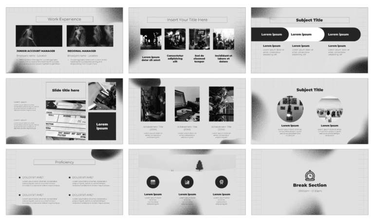 Monochrome Portfolio Free PowerPoint Template Google Slides Theme