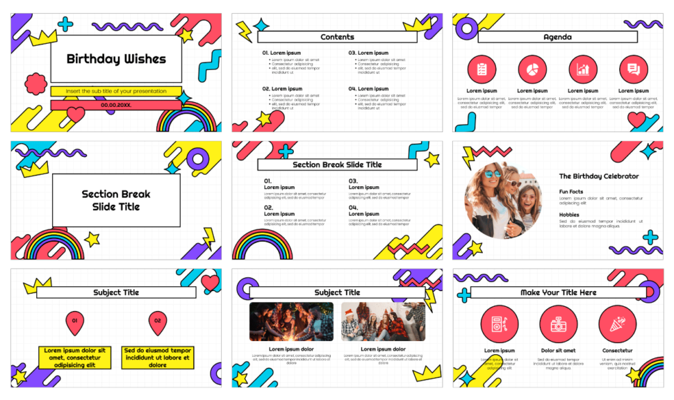 Birthday Wishes Free PowerPoint Template and Google Slides Theme
