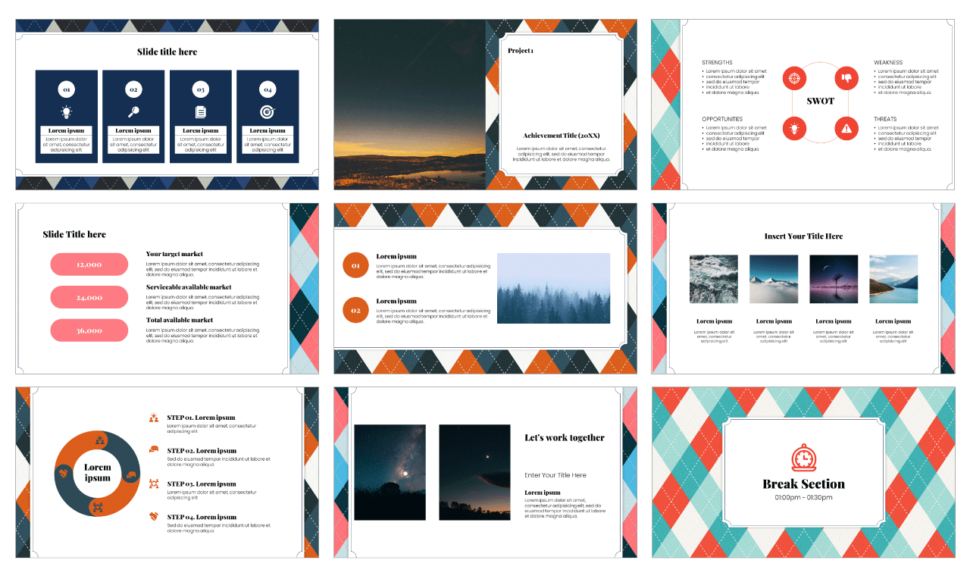 Argyle Patterns Free Google Slides Theme PowerPoint Template