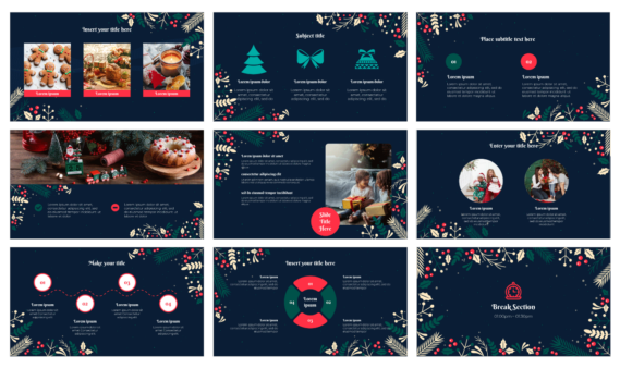 Christmas presentation template for Google Slides and PowerPoint