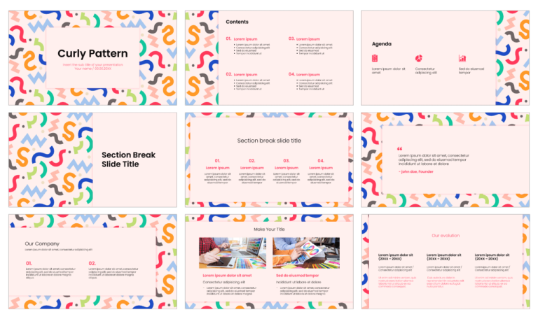 Curly Pattern Free PowerPoint Template and Google Slides Theme