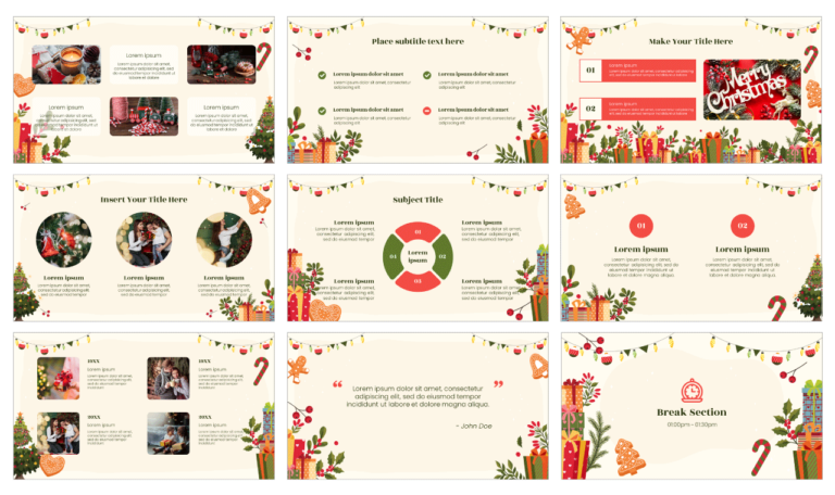 Merry Christmas presentation template for Google Slides and PowerPoint