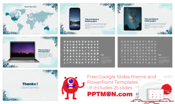 Winter Floral Free PowerPoint Template and Google Slides Theme