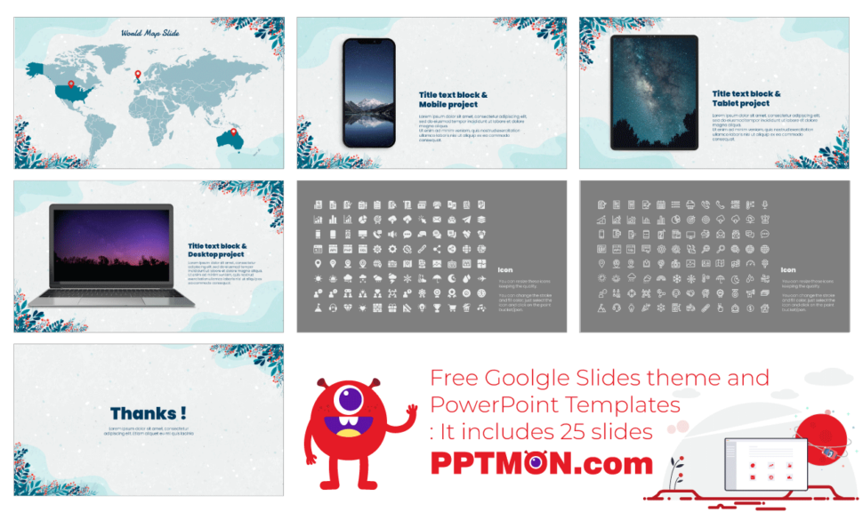 Winter Floral Free PowerPoint Template and Google Slides Theme