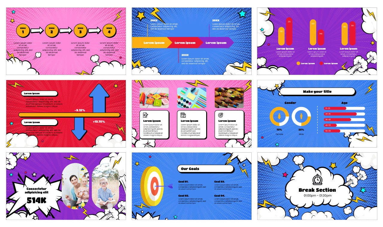 Comic Book Template Google Slides