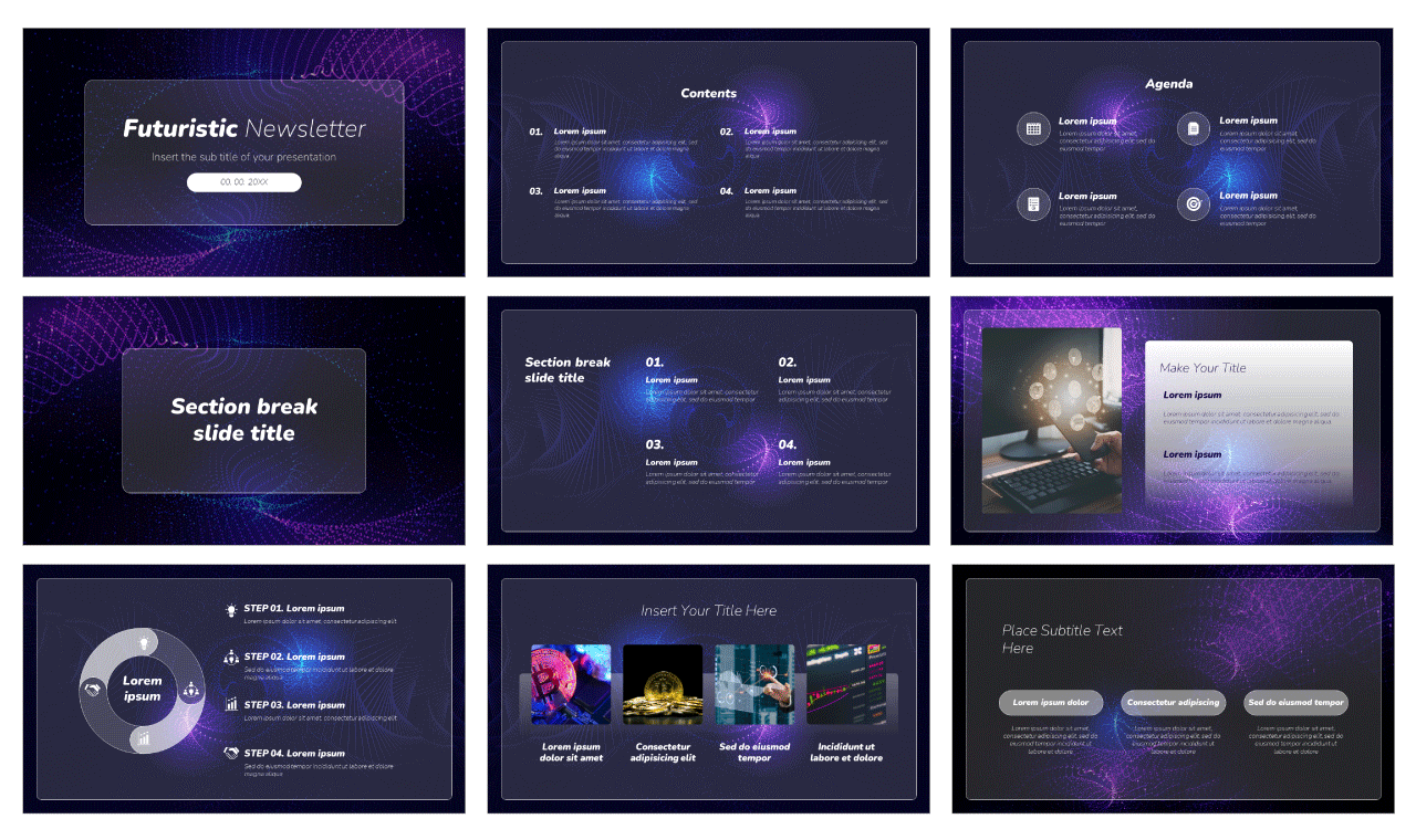 Futuristic Newsletter Free Google Slides Theme And PowerPoint Template