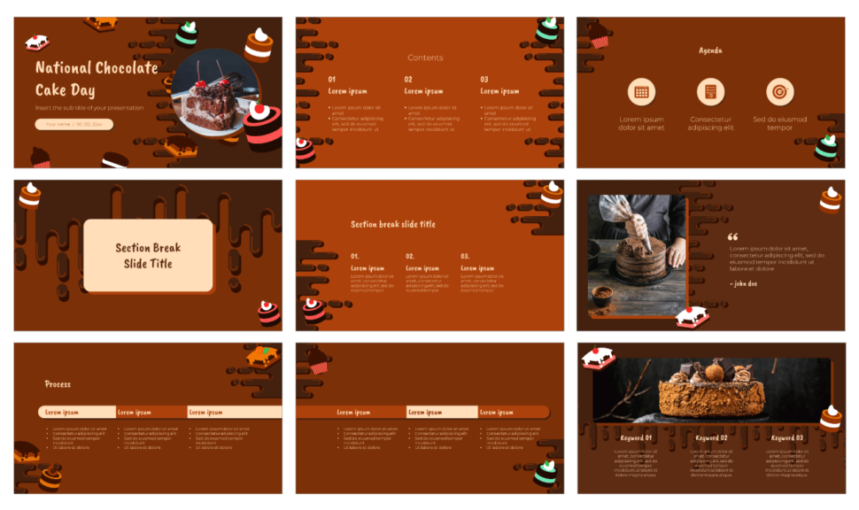 National Chocolate Cake Day Google Slides Theme PowerPoint Template