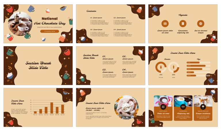 National Hot Chocolate Day Google Slides Theme PowerPoint Template