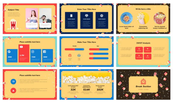 National Popcorn Day Free Google Slides Theme PowerPoint Template