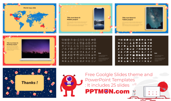 National Popcorn Day Free Google Slides Theme PowerPoint Template