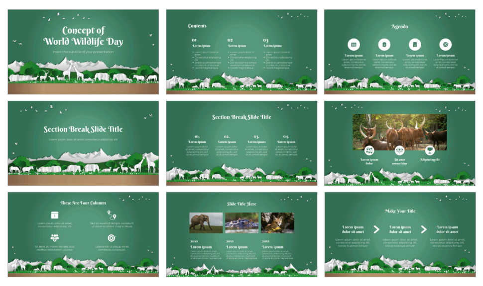 Concept of World Wildlife Day Google Slides Theme PowerPoint Template