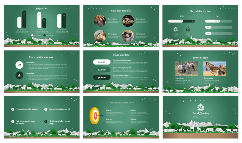Concept of World Wildlife Day Google Slides Theme PowerPoint Template