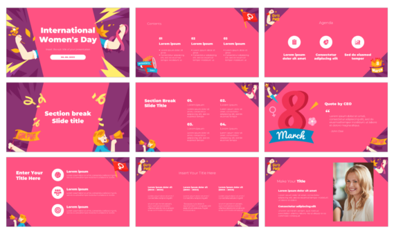 International Women's Day Google Slides Theme PowerPoint Template