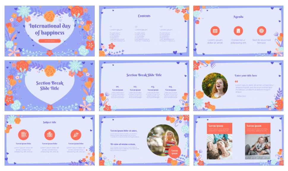 International day of happiness PowerPoint Template Google Slides Theme