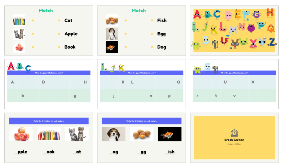 Learning the Alphabet Free Google Slides Theme PowerPoint Template