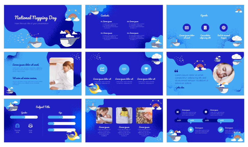 National Napping Day Free Google Slides Theme PowerPoint Template
