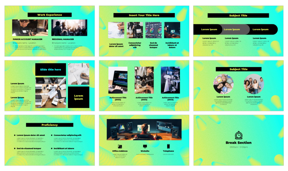 Duotone Effect Portfolio Free Google Slides Theme PowerPoint Template