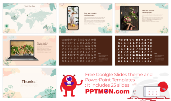 Flower Greeting Card Free Google Slides Theme PowerPoint Template