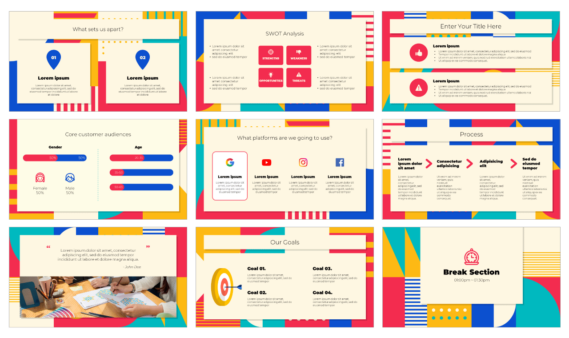 Simple Geometric Pattern presentation template-Google Slides PowerPoint