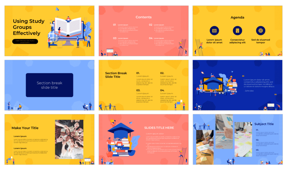 Using Study Groups Effectively Google Slides Theme PowerPoint Template