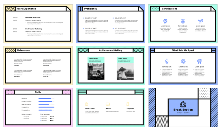 Flat Resume Free Presentation Template - Google Slides and PowerPoint