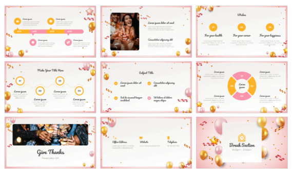 Happy Birthday Free Presentation Template-Google Slides and PowerPoint