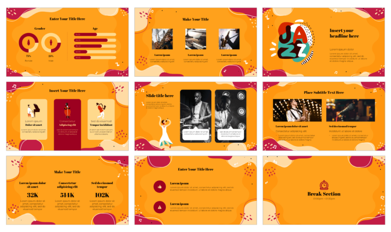 Jazz Day Free Presentation Template - Google Slides and PowerPoint