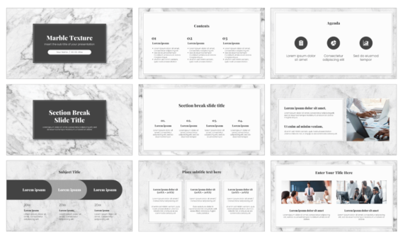 Marble Texture Free Google Slides Theme and PowerPoint Template