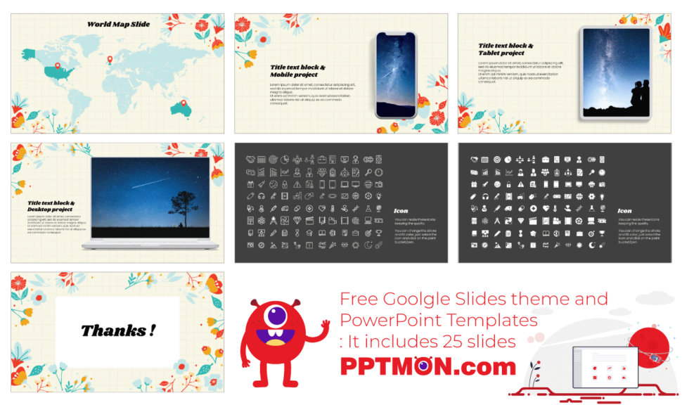 Spring Flower Pattern Free Google Slides Theme PowerPoint Template