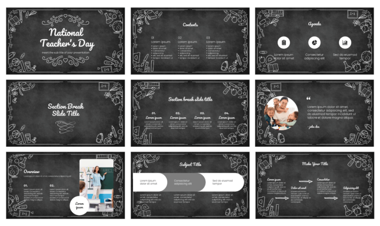 Teacher's Day Free Presentation Template - Google Slides and PowerPoint