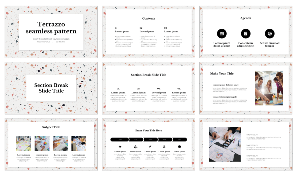 Terrazzo seamless pattern Free Google Slides and PowerPoint Template