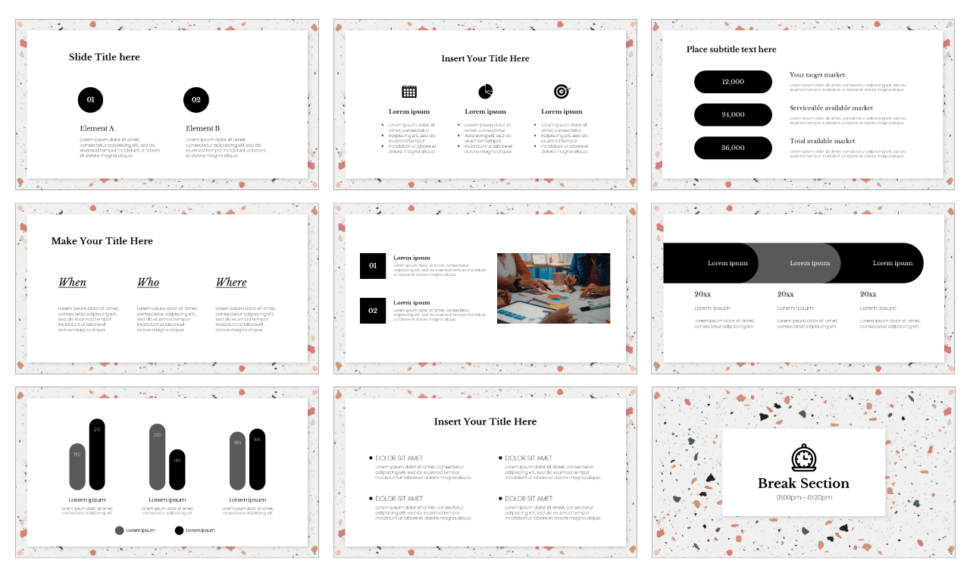 Terrazzo seamless pattern Free Google Slides and PowerPoint Template
