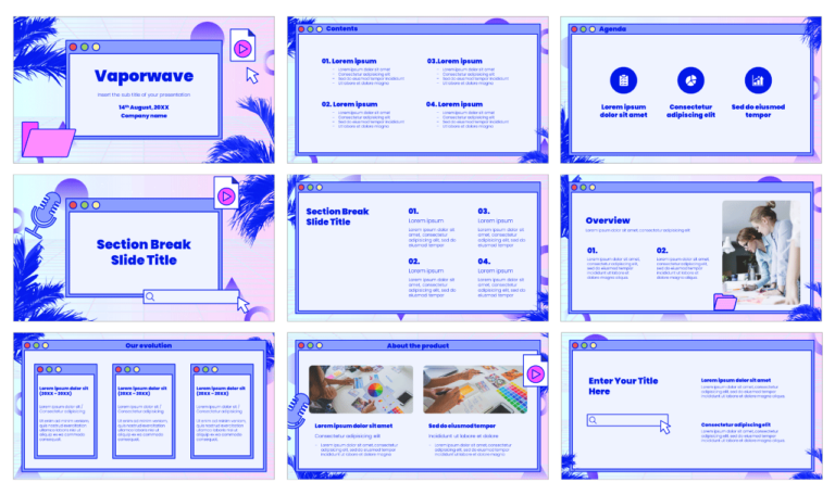 Vaporwave Free Presentation Template - Google Slides and PowerPoint