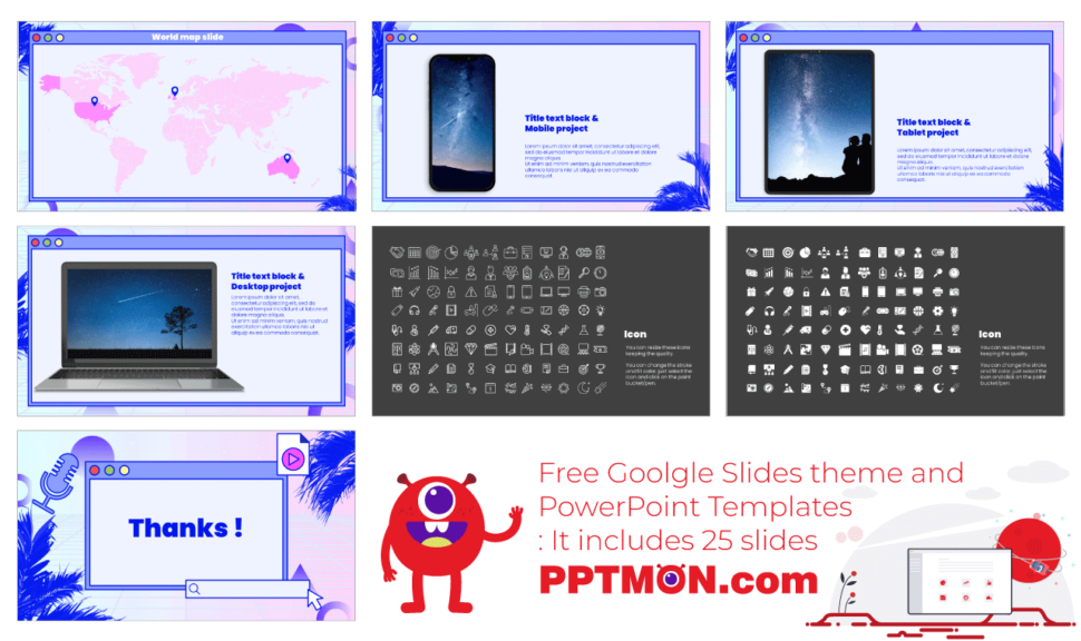Vaporwave Free Presentation Template - Google Slides and PowerPoint