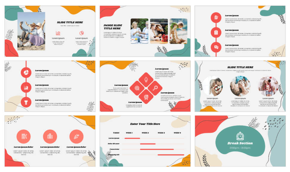 Colorful Memphis Free Google Slides Theme PowerPoint Template