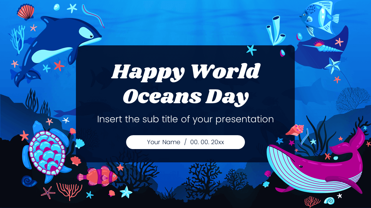 Happy World Oceans Day Free Google Slides PowerPoint Template