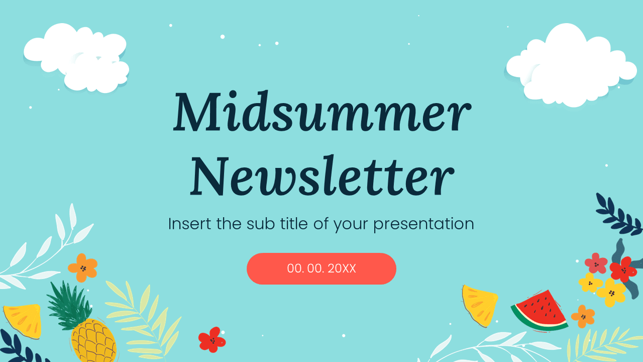 Midsummer Newsletter Free Google Slides Theme PowerPoint Template