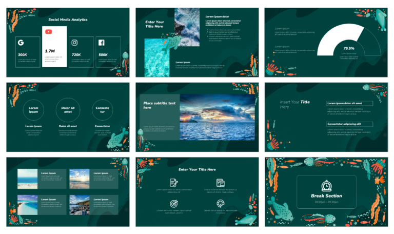 World Oceans Day Newsletter Free Google Slides PowerPoint Template