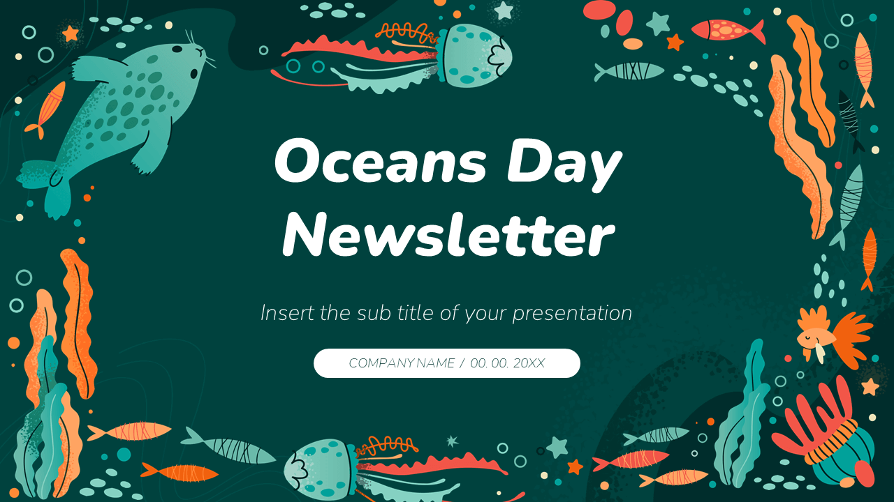 World Oceans Day Newsletter Free Google Slides PowerPoint Template