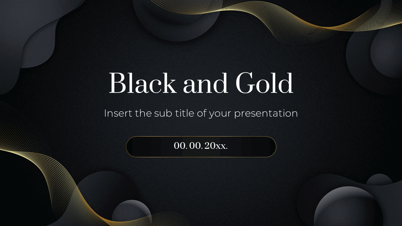 Black And Gold Free Google Slides Theme PowerPoint Template