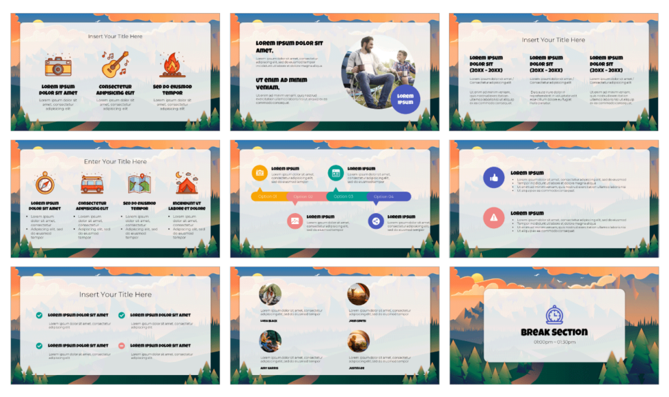 Camping Trip Free Presentation Template - Google Slides PowerPoint