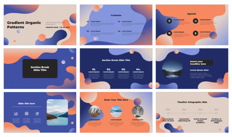 Gradient Organic Patterns Google Slides Theme PowerPoint Template
