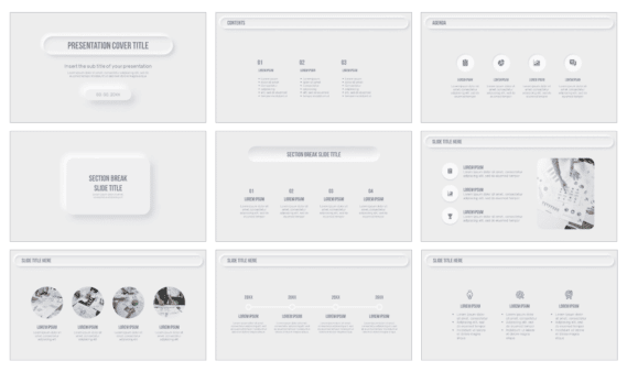Neumorphism Design Free Google Slides Theme PowerPoint Template