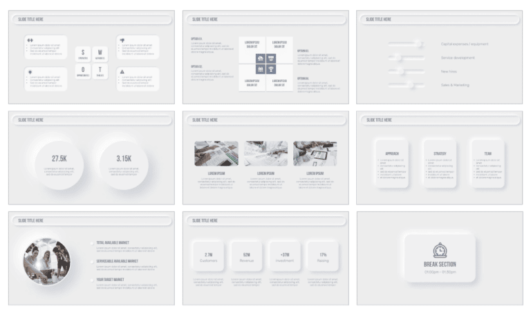 Neumorphism Design Free Google Slides Theme PowerPoint Template