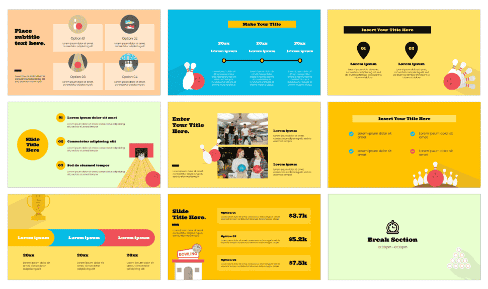 Bowling Champions Free Google Slides PowerPoint Template