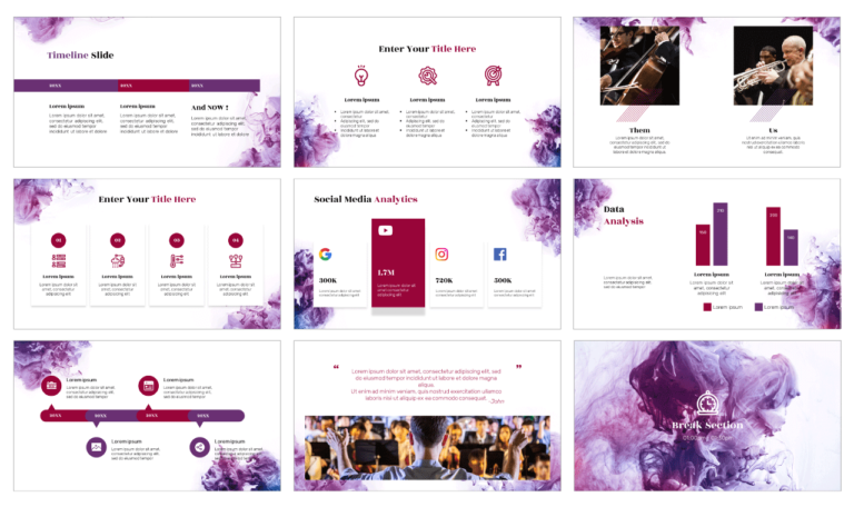 Colorful Ink Free Google Slides Theme PowerPoint Template