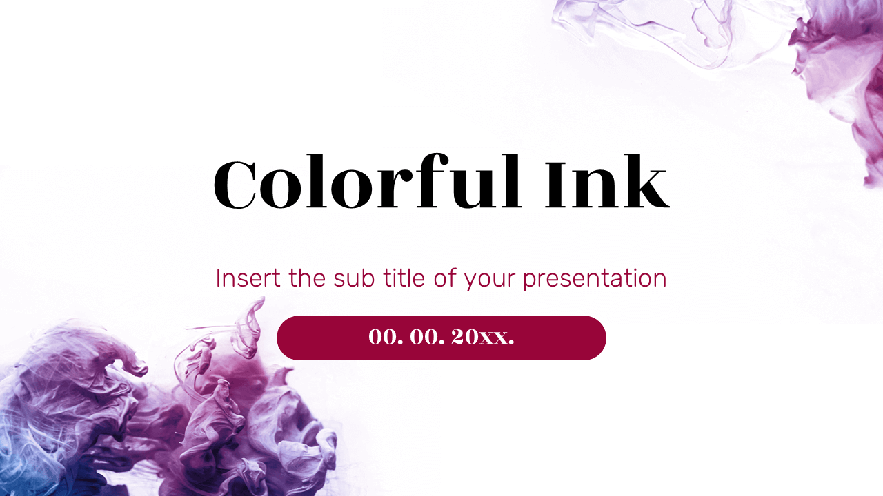 Colorful Ink Free Google Slides Theme PowerPoint Template