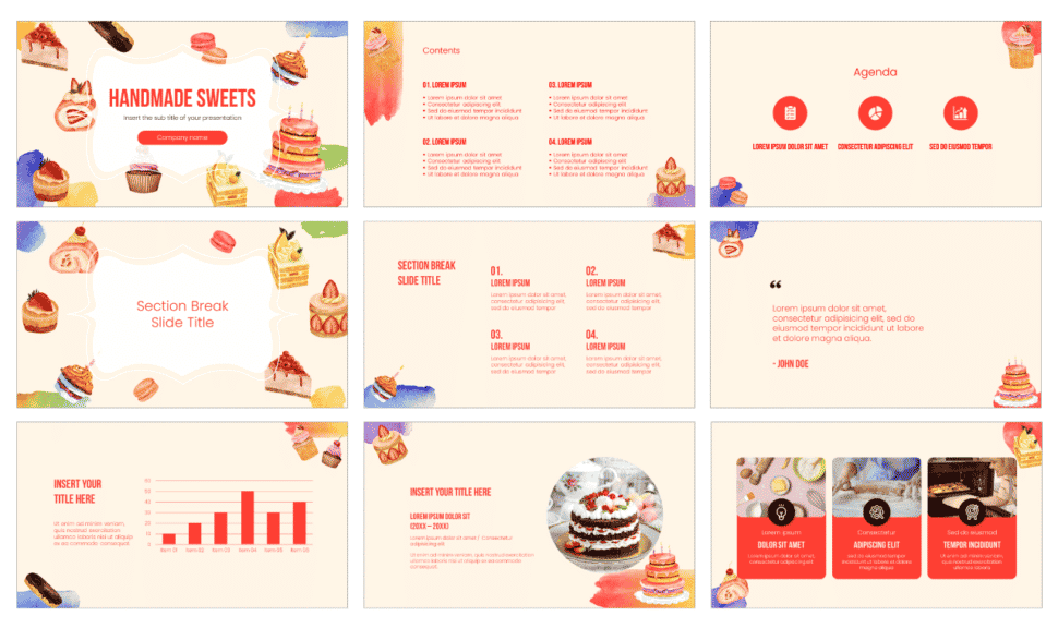 Handmade Sweets Free Presentation Template-Google Slides PowerPoint