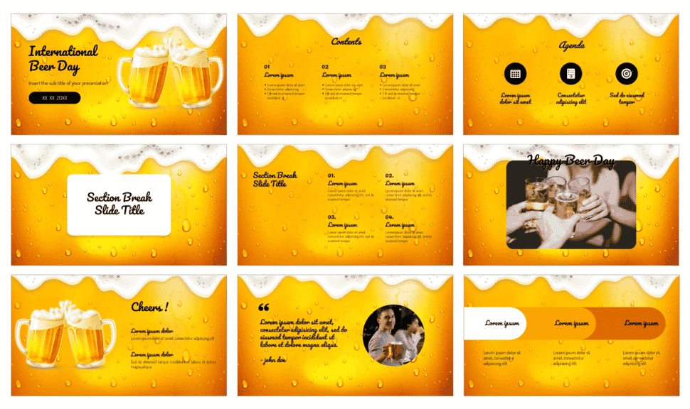 International Beer Day Google Slides Theme PowerPoint Template