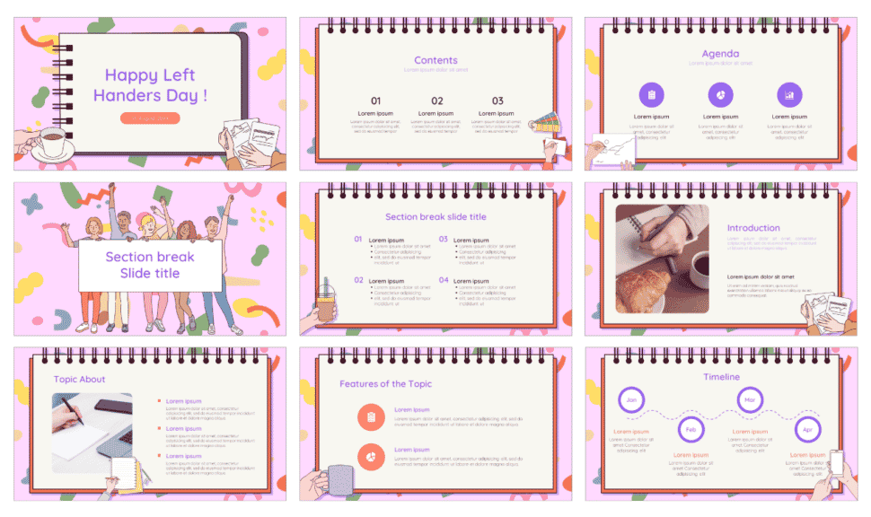 Left Handers Day Free Presentation Template